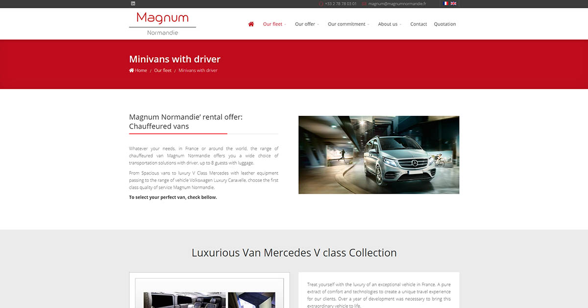 Magnum Normandie’ rental offer: Chauffeured vans
